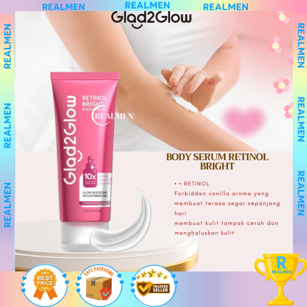 Jual GLAD2GLOW RETINOL BRIGHT BODY SERUM 180 ML | BODY SERUM TUBE G2G ...