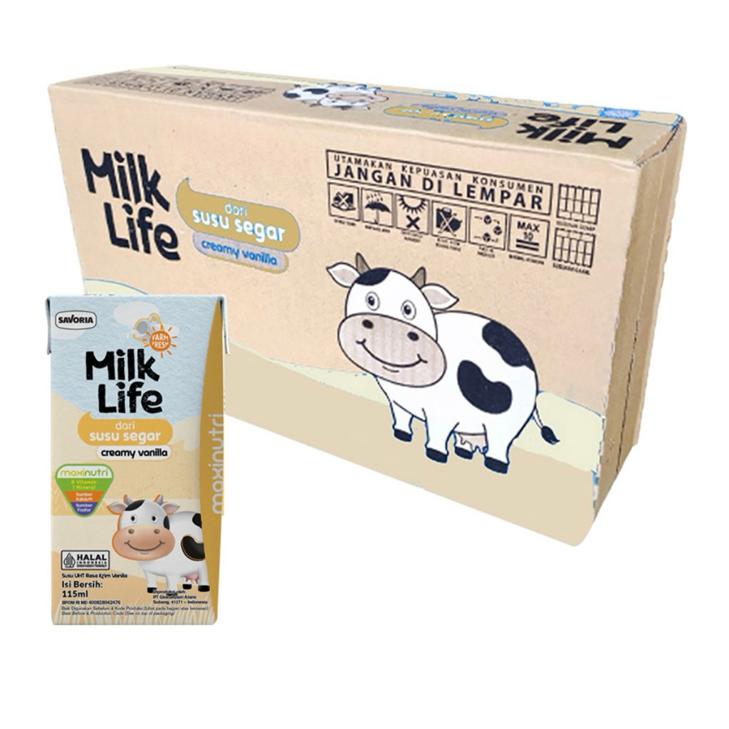 Jual Milk Life Susu UHT Creamy Vanilla 40 x 115 ml (1karton) | Shopee ...