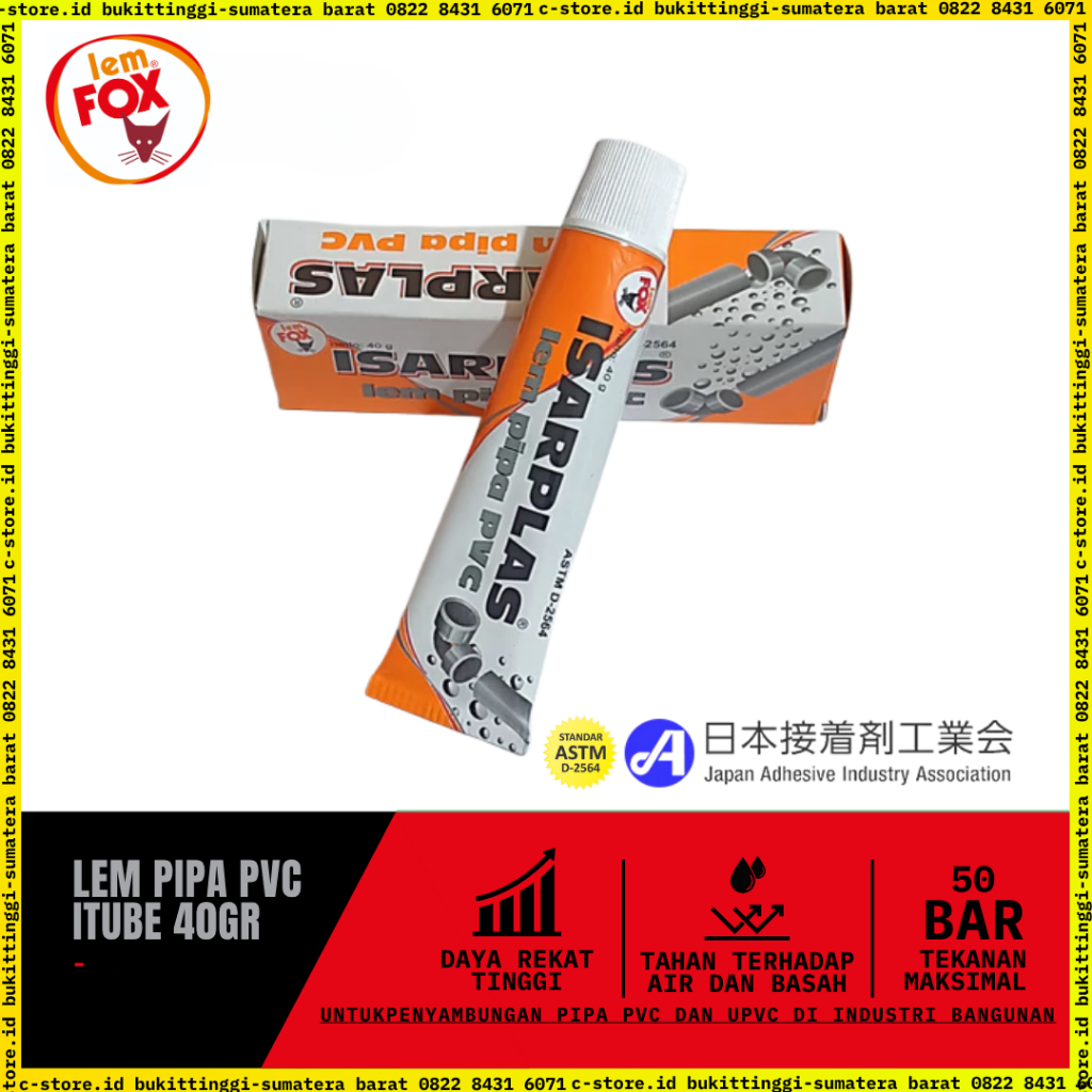 Jual FOX ISARPLAS LEM PIPA PVC 40 GR | SOLVENT BASE PVC PIPE (TUBE ...