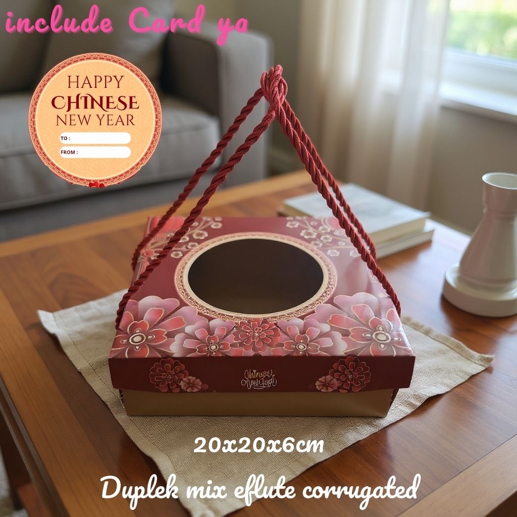 Jual Free CARD CNY Flower Box Imlek 20x20 x6cm Kotak Imlek Box Imlek ...
