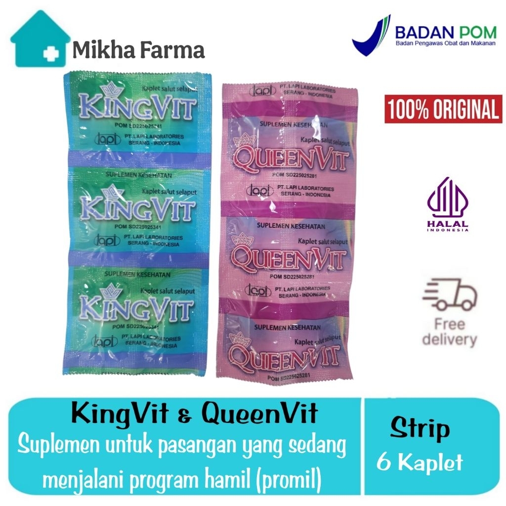 Jual KingVit / QueenVit - suplemen 1 Strip isi 6 Kaplet – Suplemen ...