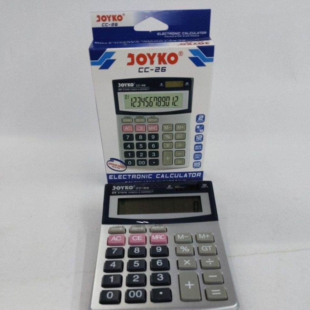 Jual KALKULATOR JOYKO CC-26||joyko kalkulator cc-26//99 steps check ...