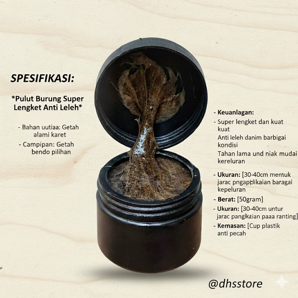 Jual Lem Pulut burung atau leuget Tradisional 75gr Getah Karet asli ...