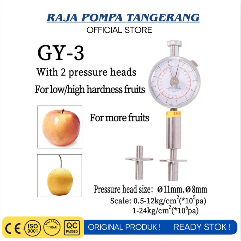 Jual Fruit Penetrometer Tester Kekerasan Buah GY-3 Hardness GY3 ...