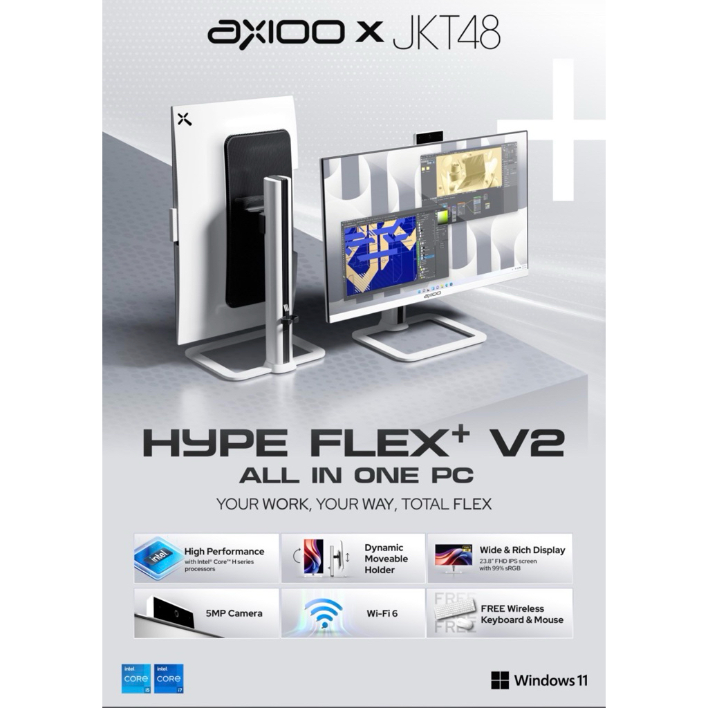 Jual AXIOO AIO PC ALL IN ONE HYPE FLEX 5+ V2 Core i5 12600H 8GB 256GB ...