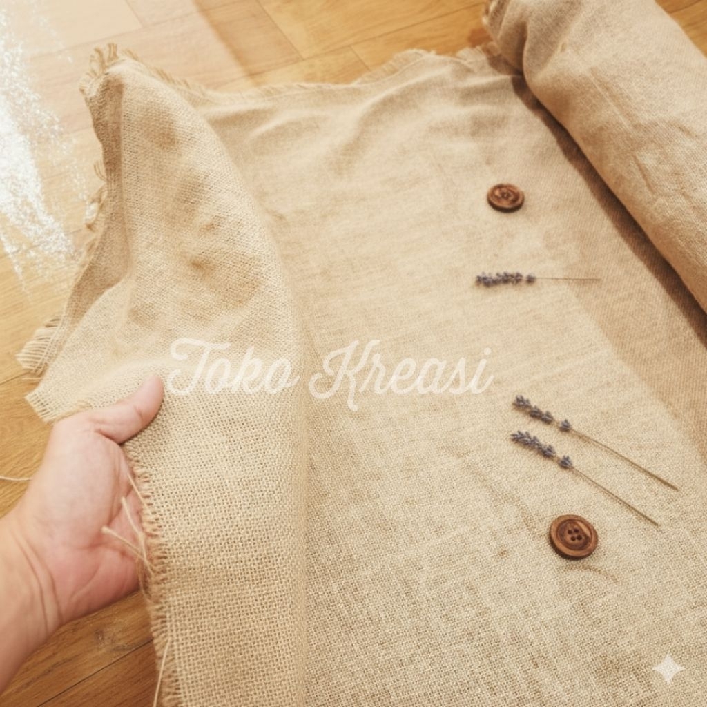 Jual (Per meter) Kain goni impor halus/ kain rami / hemp cloth bahan ...