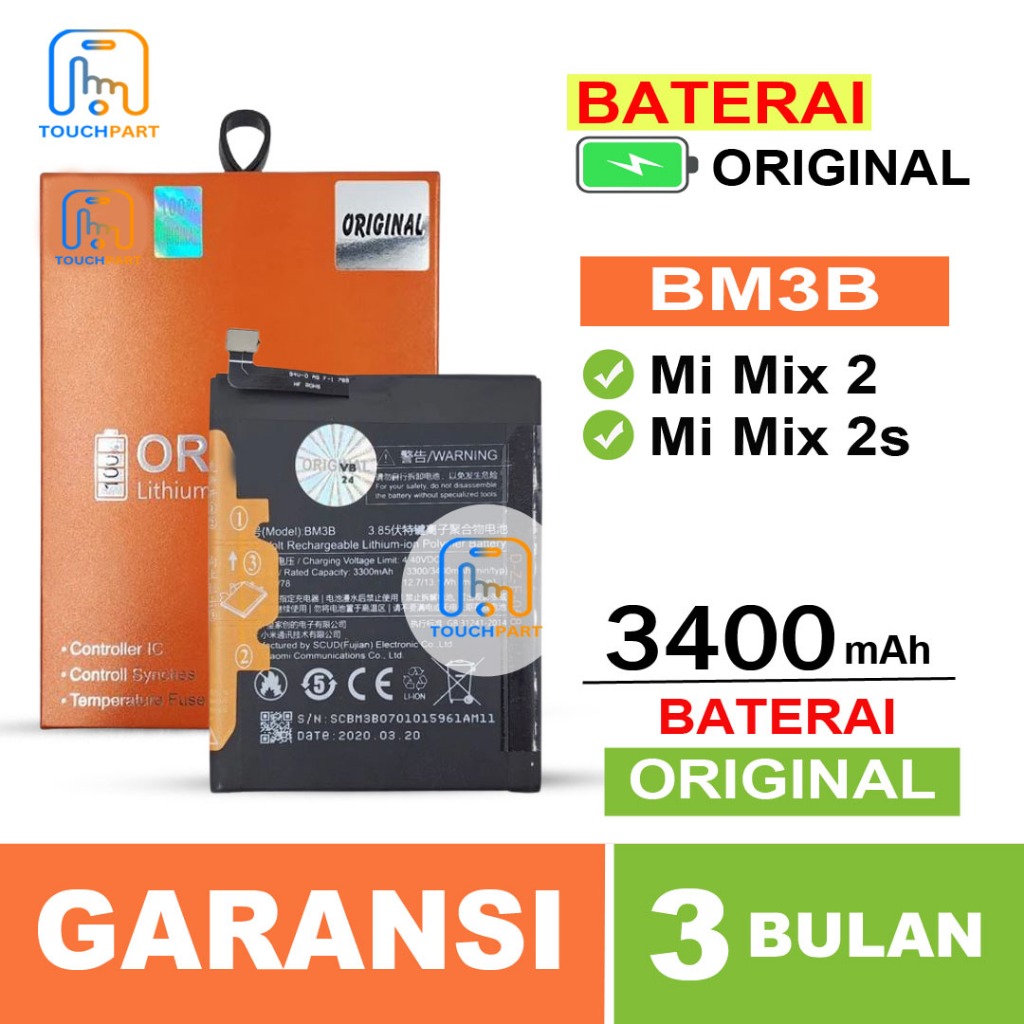 Jual Baterai Batre Mi Mix 2 / Mi Mix 2S / BM3B Battery Original 100% ...