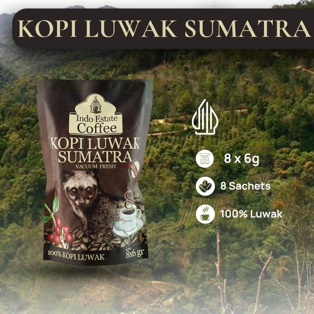 Jual Indo Estate Coffee Kopi Luwak Sumatra Sachet | Shopee Indonesia