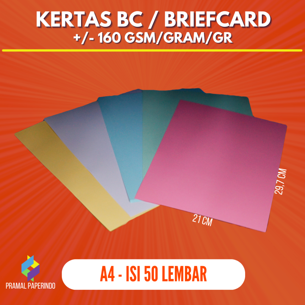 Jual [50 LBR] Kertas BC A4 Kertas BriefCard A4 Kertas Undangan A4 ...