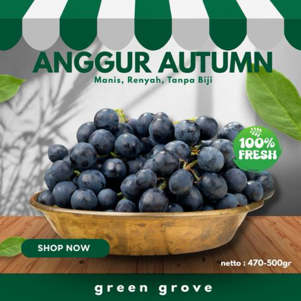 Jual ANGGUR AUTUMN SANGAT MANIS 1KG ANGGUR HITAM | Shopee Indonesia