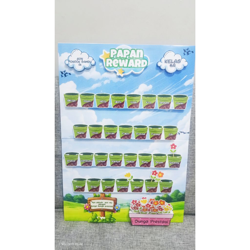 Jual Papan Reward Siswa Kelas Design 3D bisa Custom dan request design ...