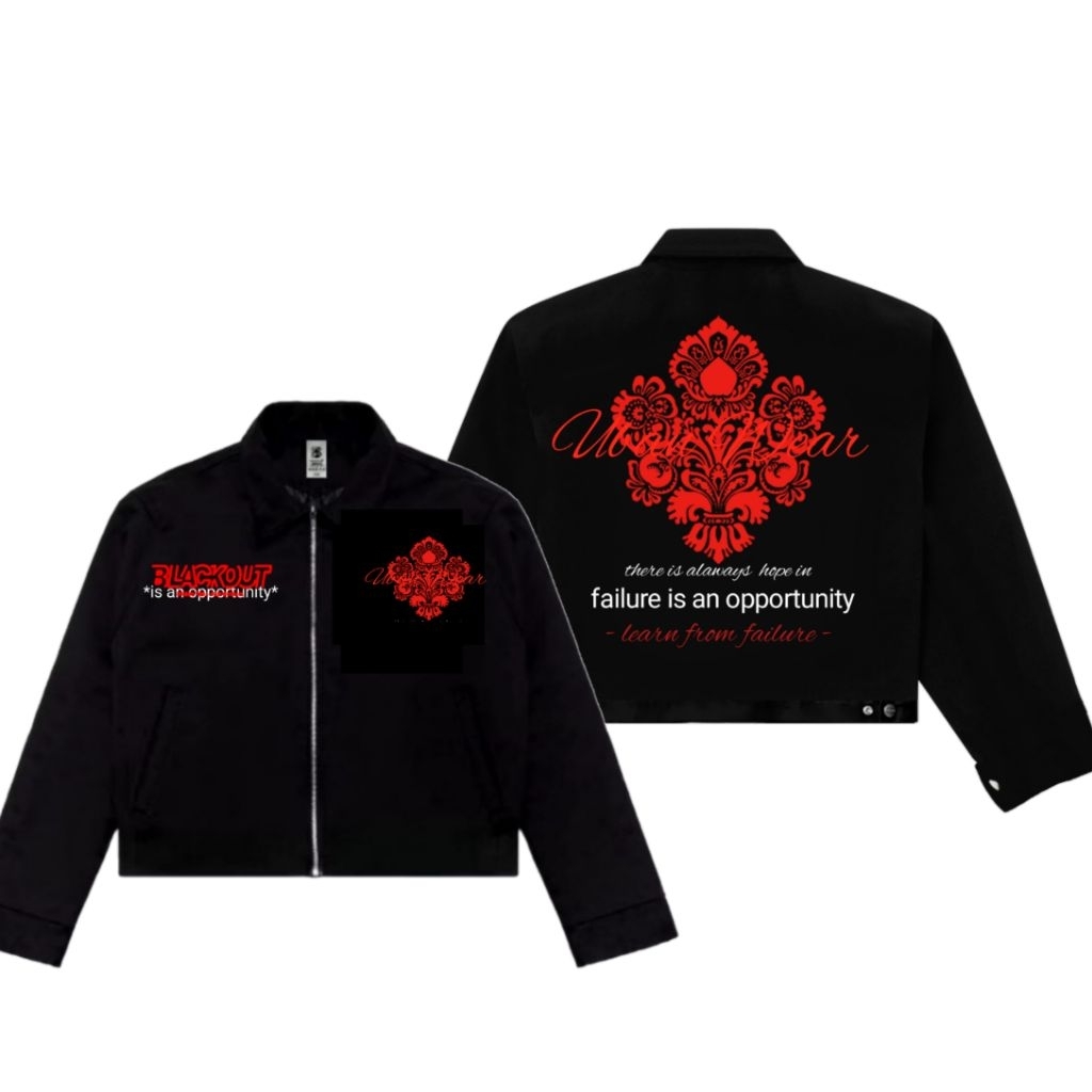 Jual Boxy Work Jaket Hitam Pria wanita jaket kerja pria urban wear ...