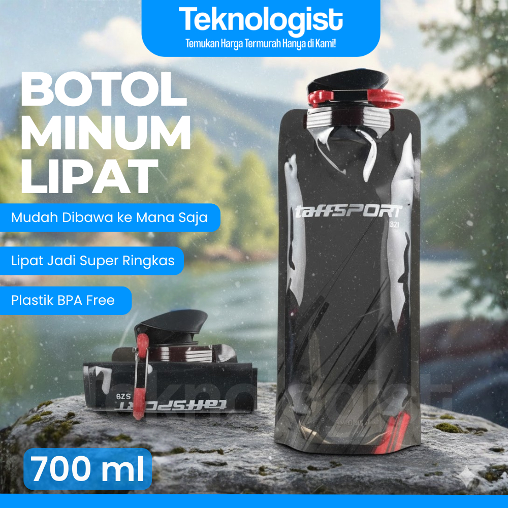 Jual TaffSPORT Botol Minum Lipat Camping Foldable Water Bottle 700ml ...