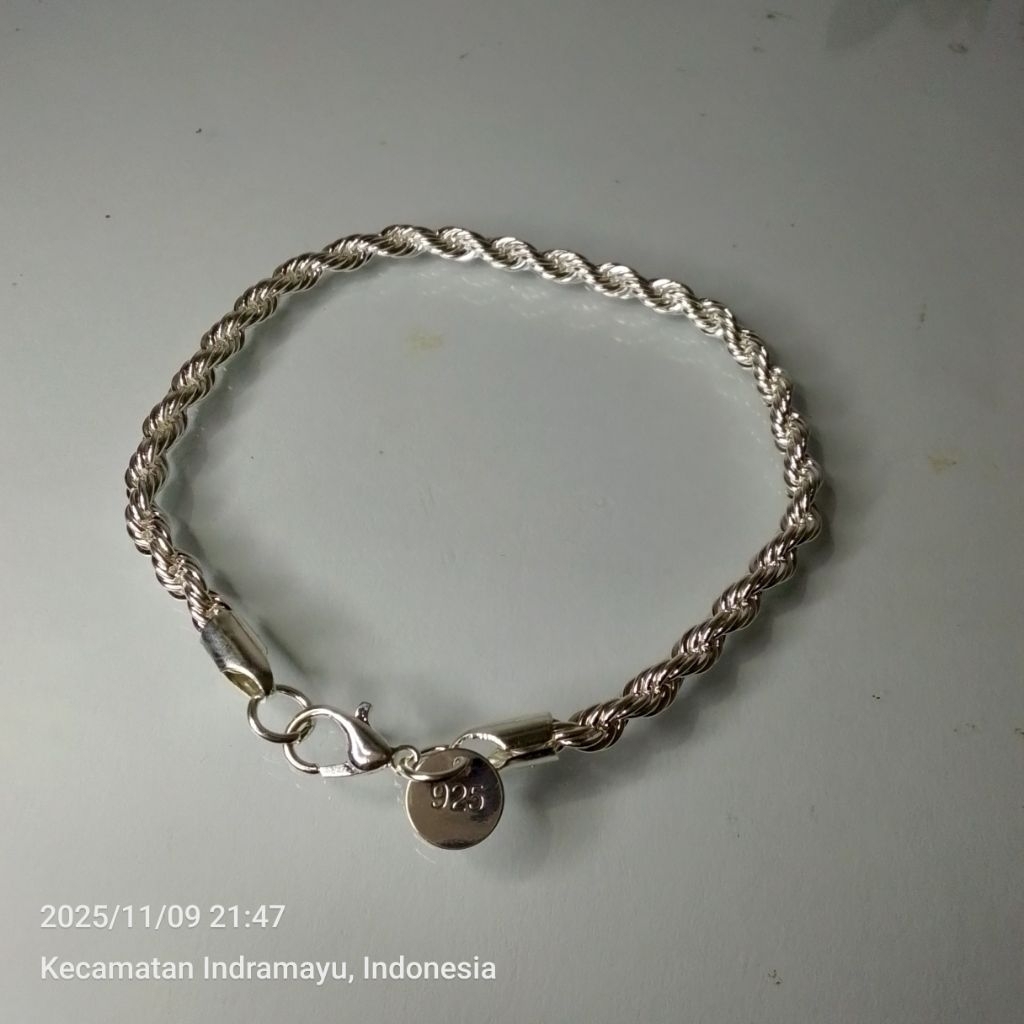 Jual GELANG TAMBANG SILVER PERAK ASLI KODE 925. berat 7,47gram | Shopee ...