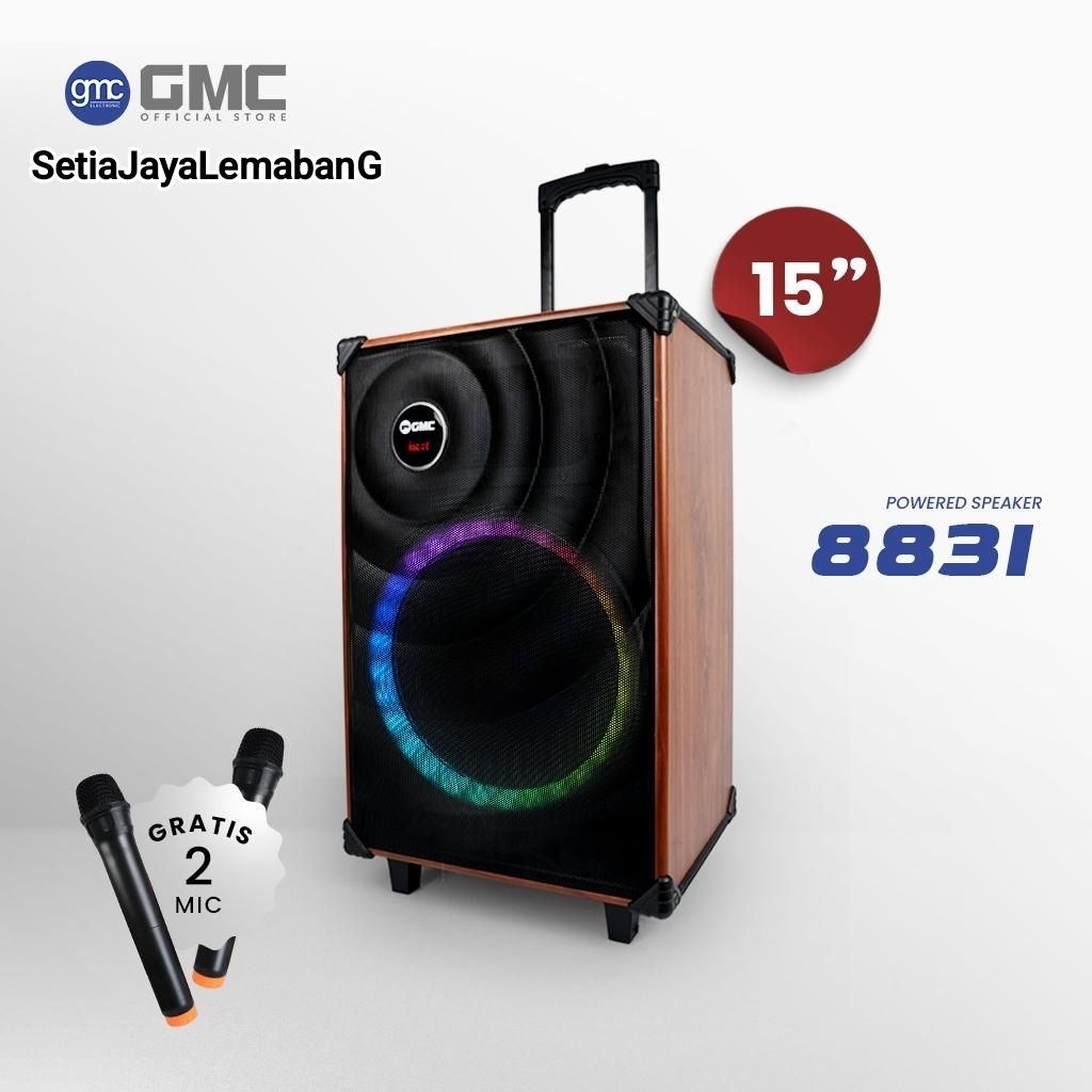 Jual GMC Speaker 883i – Speaker Karaoke Bluetooth 15” – 160W, 2 Mic ...