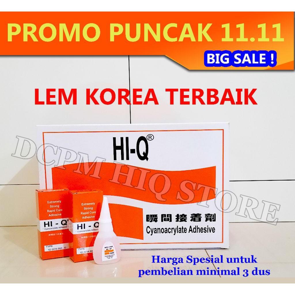 Jual HARGA PROMO 3 DUS (150 BH) Lem korea serbaguna HiQ / lem setan ...