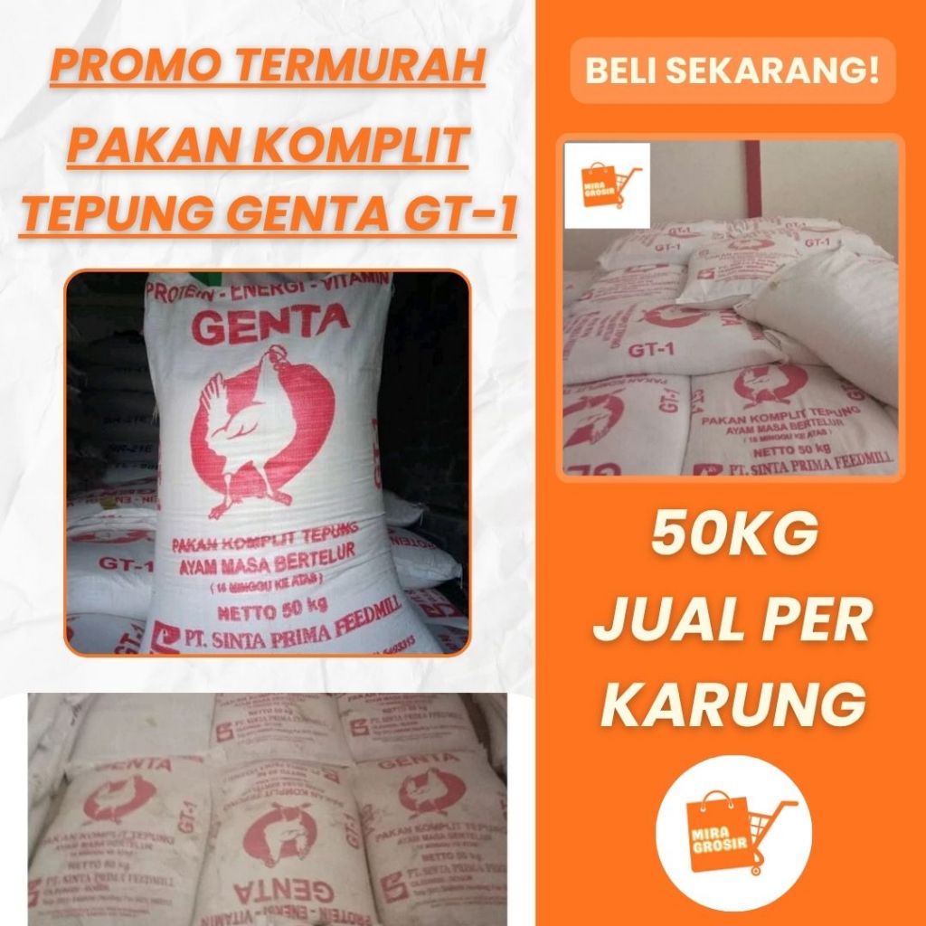 Jual [JUAL PER KARUNG] Pakan Komplit Tepung Sinta Genta GT-1 50KG ...
