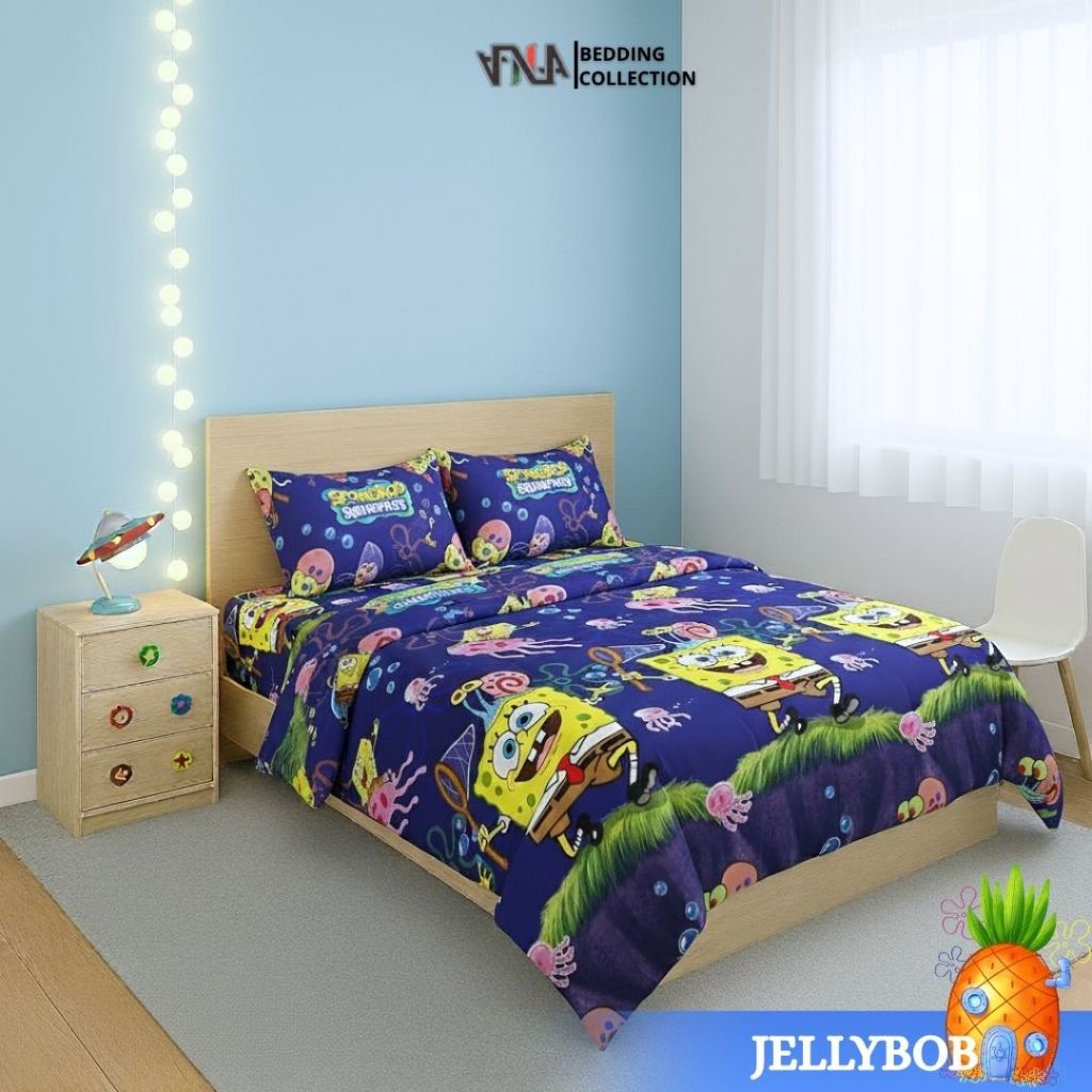 Jual Bedcover Anak Set Sprei Motif Karakter Sponge Bob Bahan Katun ...