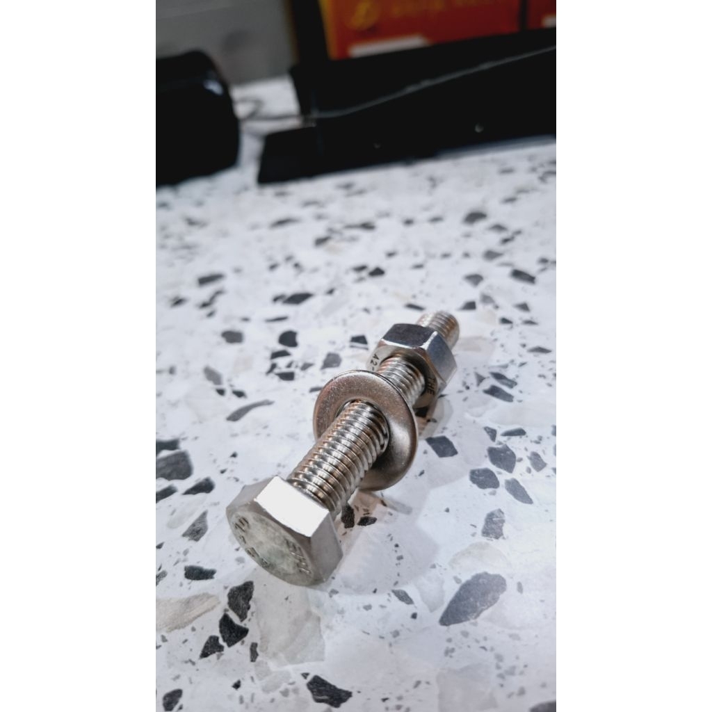Jual baut mur stainless m18x100 ss304 kunci 27 hex bolt nut m18 x 100 ...