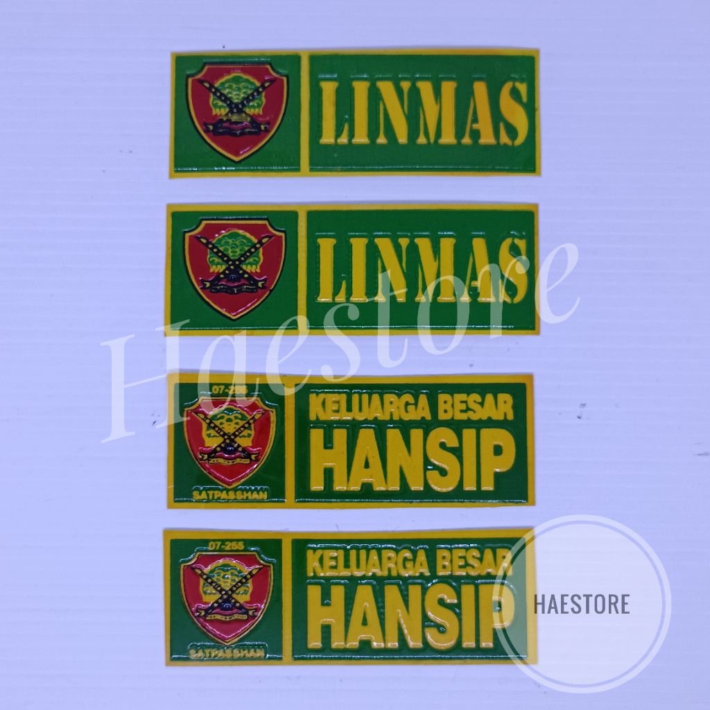Jual ( 2Pcs ) Stiker Plat Nomor Embos Hansip Sticker Embos Plat ...