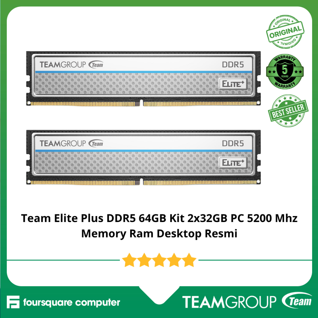 Jual Team Elite Plus DDR5 64GB Kit 2x32GB PC 5200 Mhz Memory Ram ...