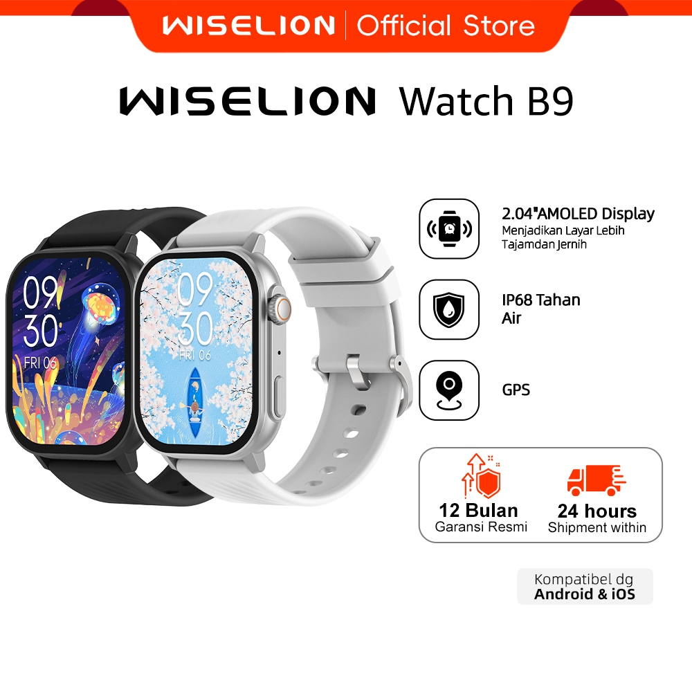 Jual WISELION GPS Smartwatch B9 Support Swimming Pemantauan Tekanan ...