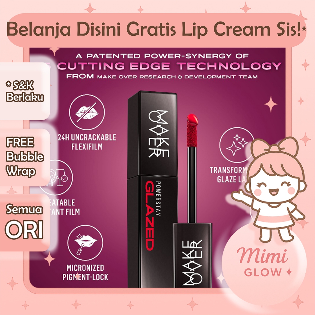 Jual Make Over POWERSTAY GLAZED LOCK LIP PIGMENT Makeover Liquid Cream ...