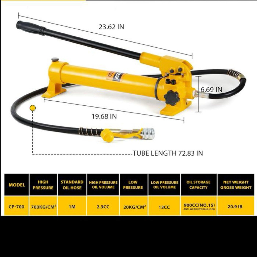 Jual 900ml Single Acting Hand Hydraulic Pump CP-700 BARTON Pompa Tangan Hidrolik Manual 900cc ...