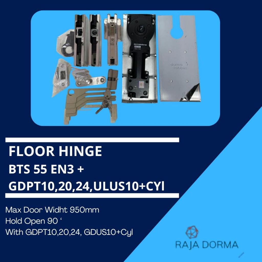 Jual Floor Hinge Dorma BTS 55 EN3 + GD PT 10, 20, 24, ULUS 10+Cyl ...