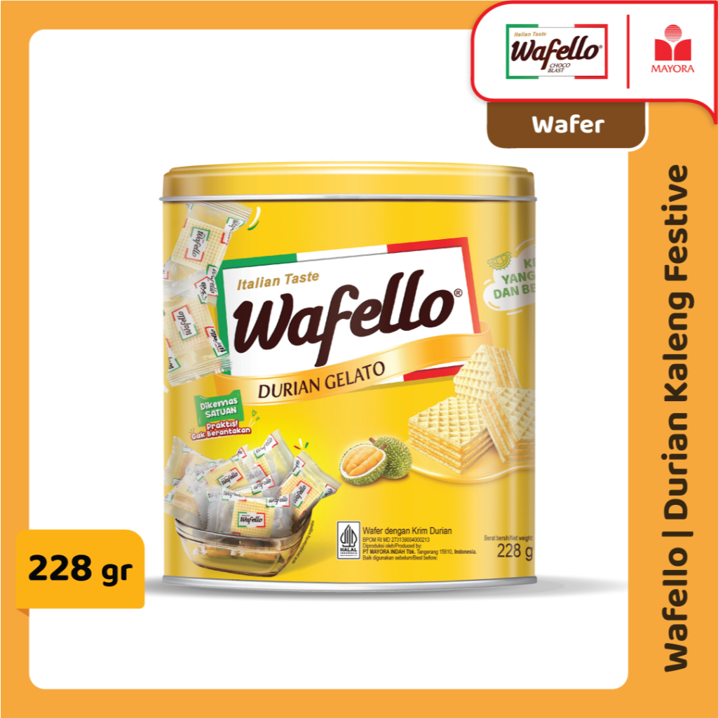 Jual Wafer Wafello Durian Gelato Kaleng Festive | Shopee Indonesia