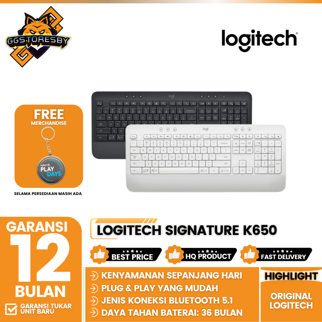 Jual Logitech Signature K650 Keyboard Wireless Bluetooth Comfort ...