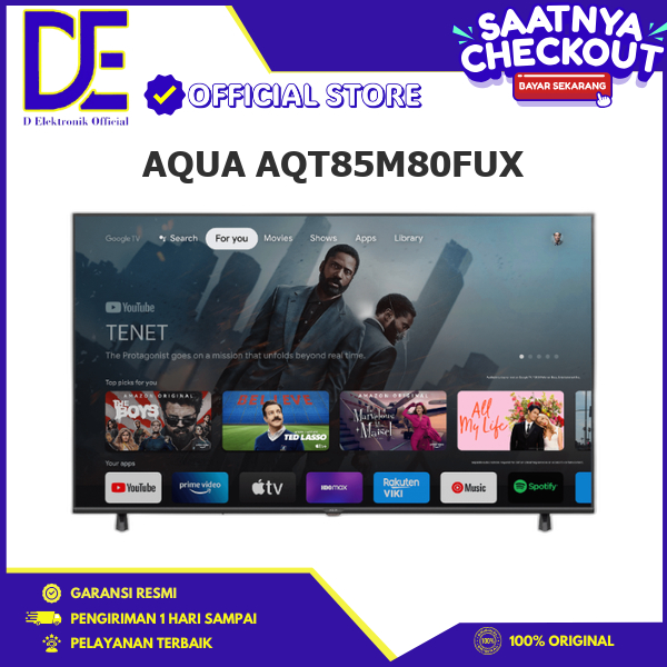Jual AQUA AQT85M80FUX Google TV 85 Inch Mini LED 4K HDR KEF Dolby Atmos ...