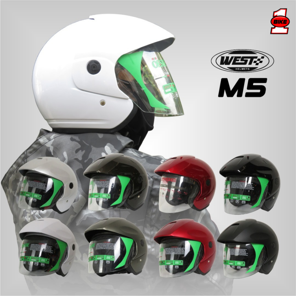 Jual Helm West M5 / Helm Halfface WEST SNI murah/ Helm Dewasa/ Helm SNI ...