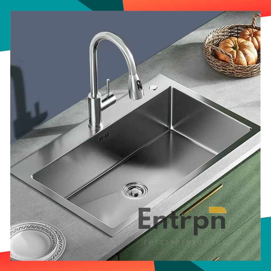 Jual Kitchen Sink Silver Stainless Steel 304 UK 80X45 Cm Ketebalan 3 Mm ...