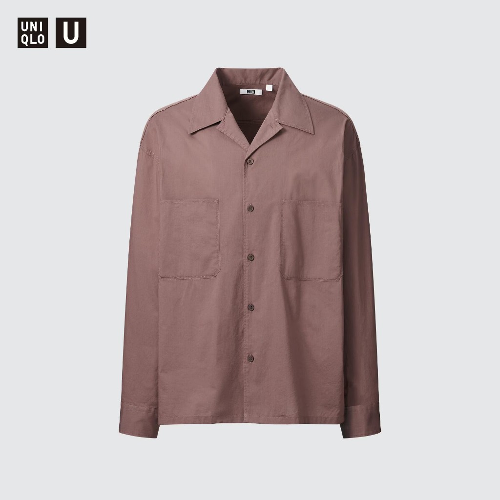 Jual Uniqlo U Open Collar Long Sleeve Shirt | Uniqlo U Kemeja Kerah ...