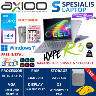 Jual Laptop Axioo Hype R3 OLED i3 1215 RAM 24GB SSD 256GB 14.0 FHD OLED ...