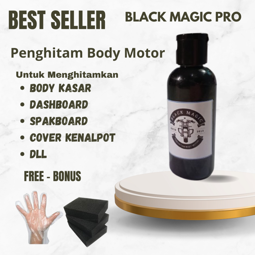 Jual BLACK MAGIC PRO Penghitam Body Trim Motor BOTOL 70ML/Semir Ban ...