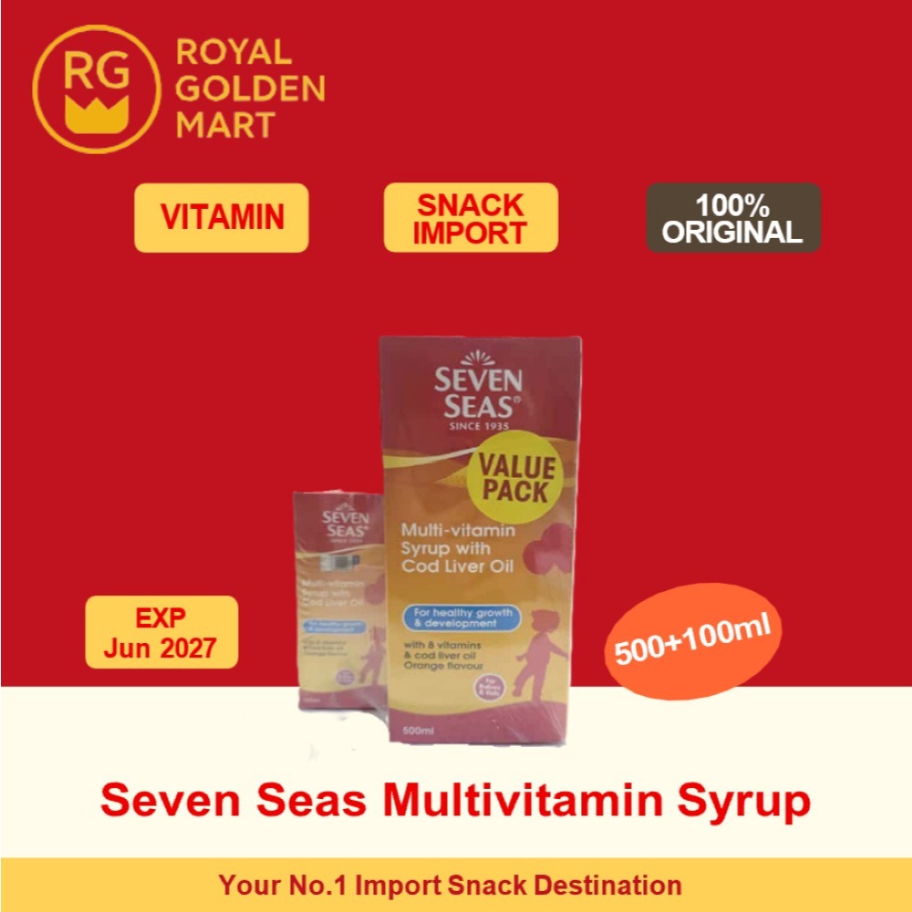 Jual Seven Seas Multi-Vitamin Syrup with Cod Liver Oil 500mL + 100mL ...