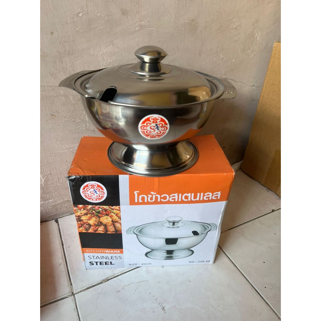 Jual Wakul Nasi Stainless Steel/ Wadah Waskom Nasi 20 cm | Shopee Indonesia
