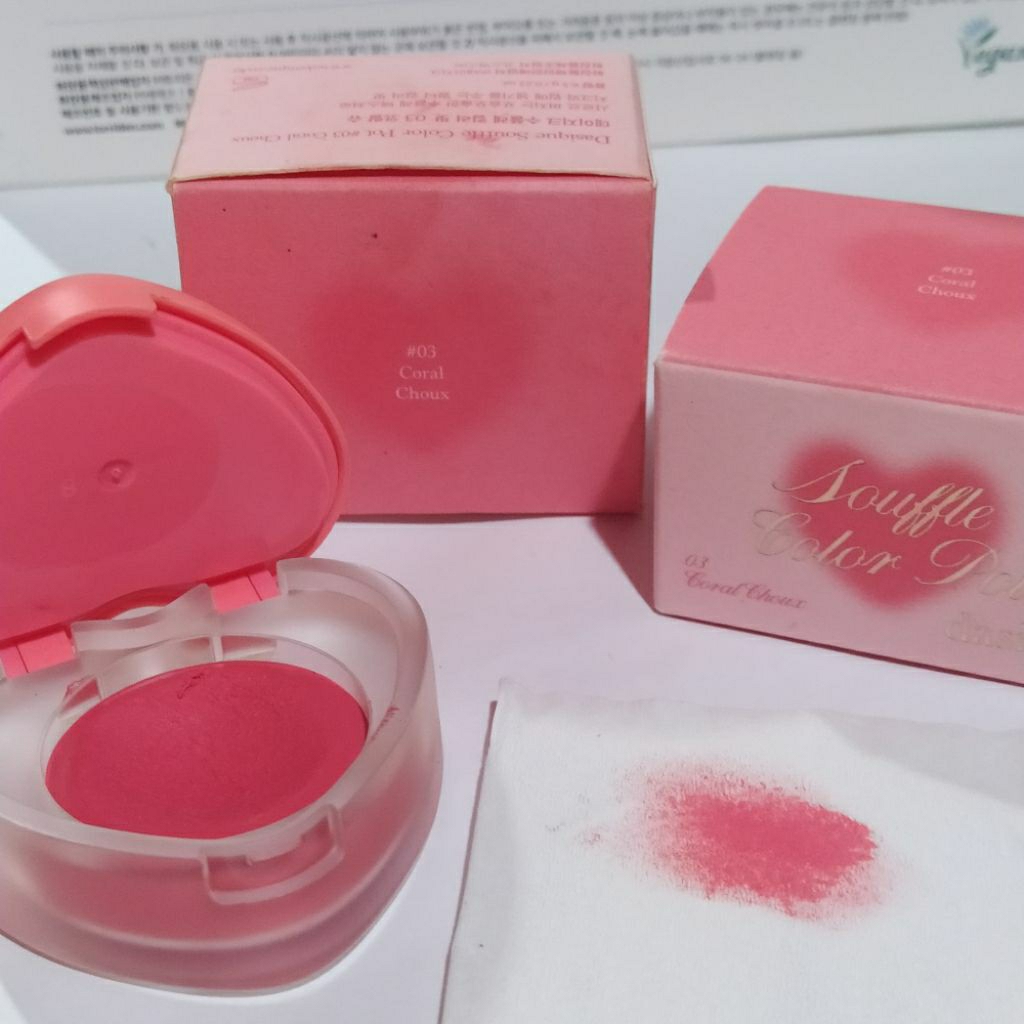 Jual dasique souffle color pot shade 03 coral choux | Shopee Indonesia