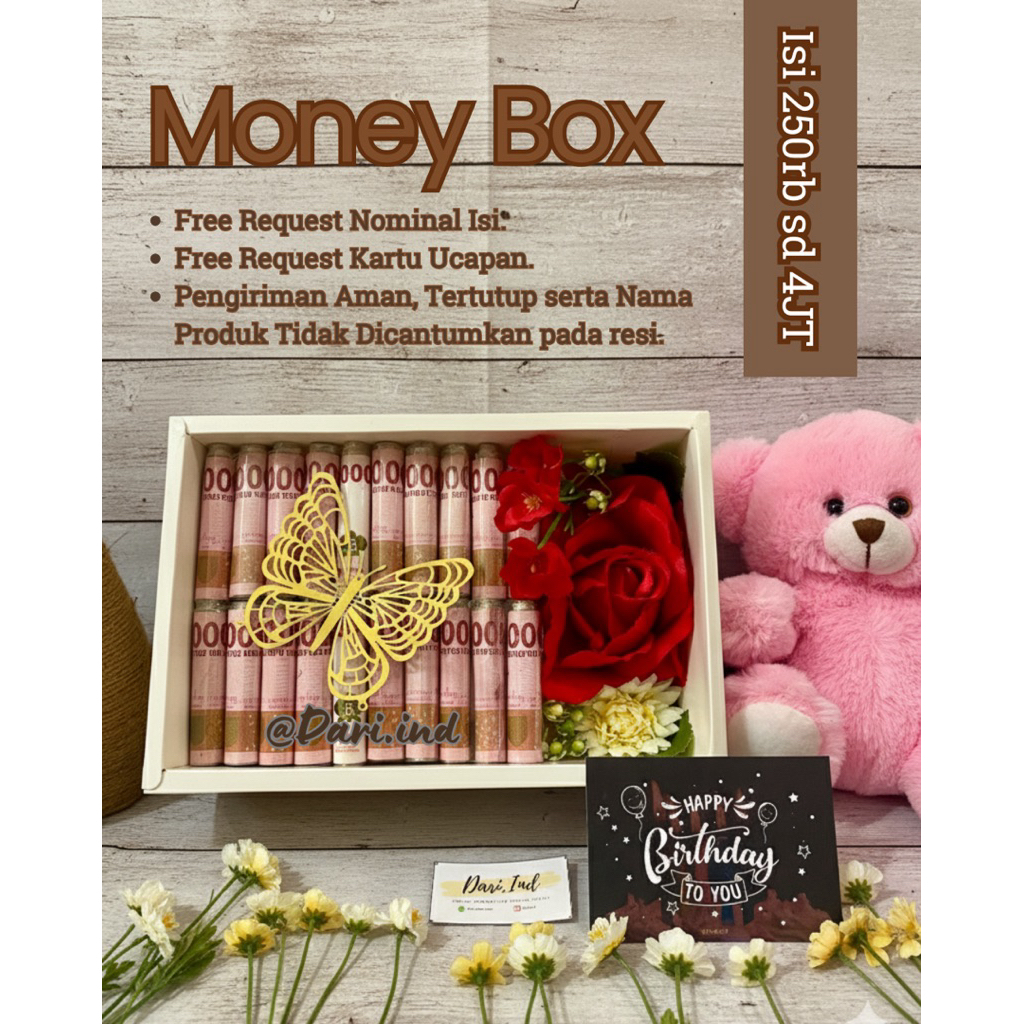 Jual MONEY BOX isi 5-35lbr UANG ASLI bukan mainan / Gift Box Money ...