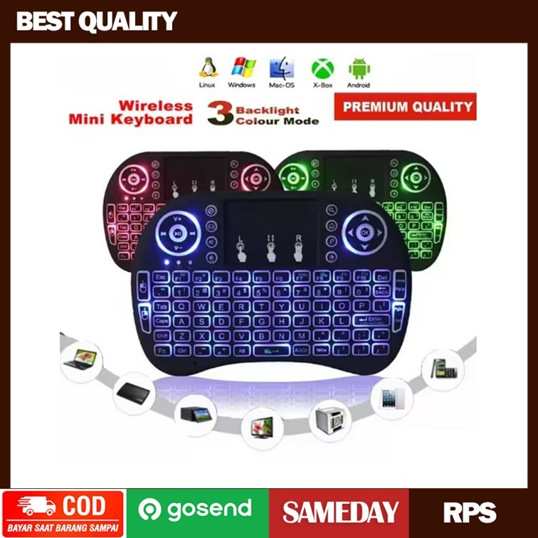 Jual Best Quality Mini Keyboard Mouse i8 Backlight Color Trackpad ...