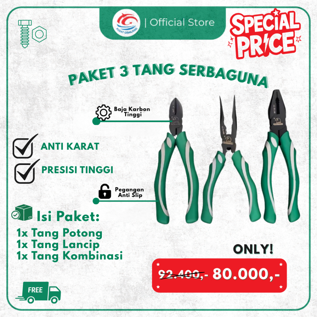 Jual CUCI GUDANG Tang Kombinasi & Lancip 6 Inch Pemotong Kabel ...