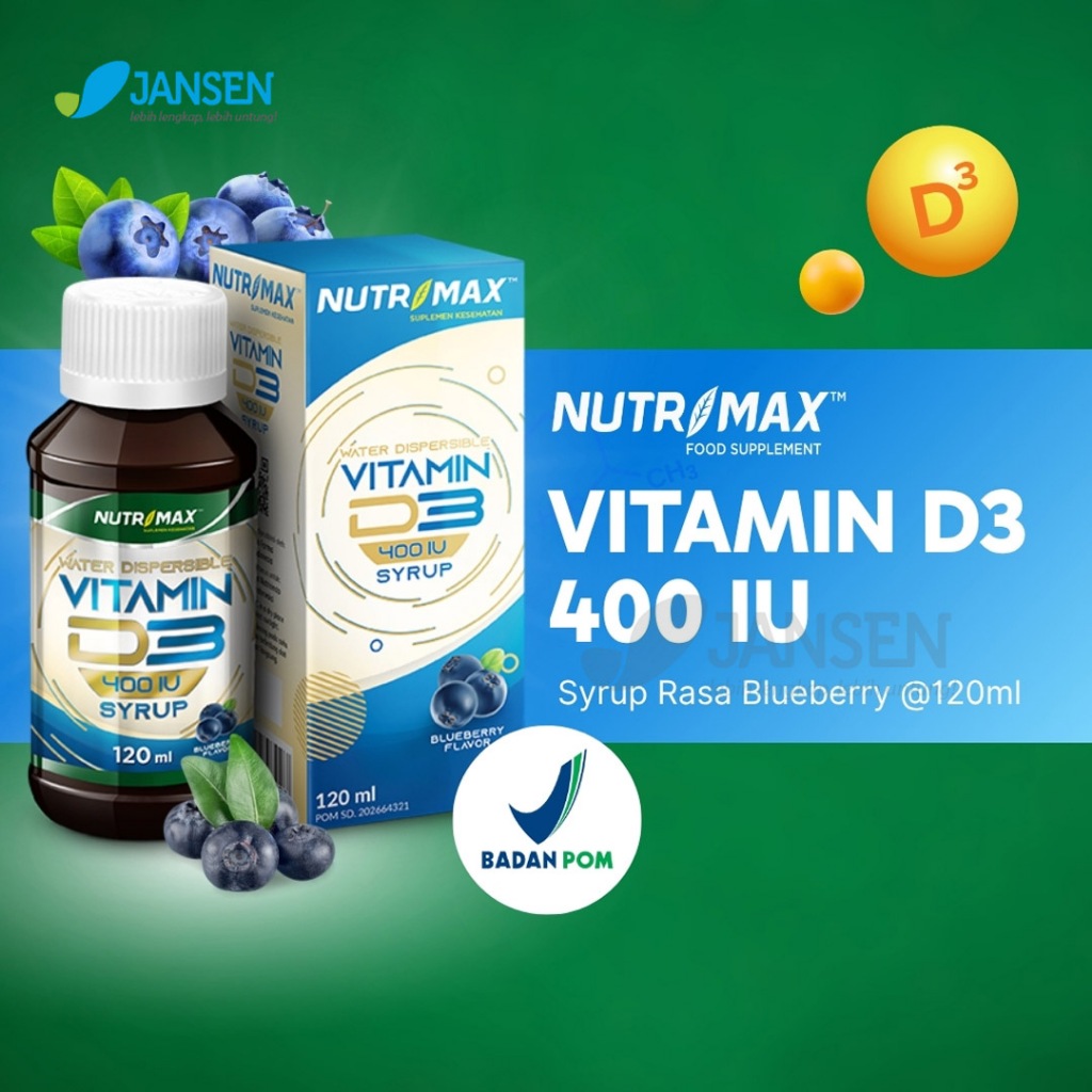 Jual Nutrimax Vitamin D3 400 IU Syrup 120 ml - Suplemen Imunitas ...
