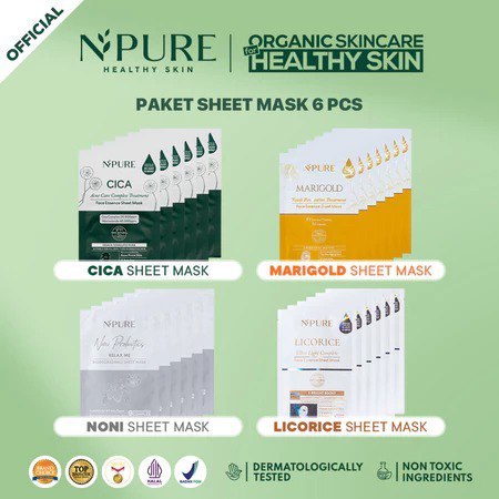 Jual NPURE Sheet Mask Cica/Noni/Licorice | Shopee Indonesia