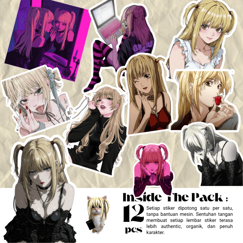 Jual Misa Amane Anime Sticker Pack Isi 12 pcs By Yokai Club | Shopee ...