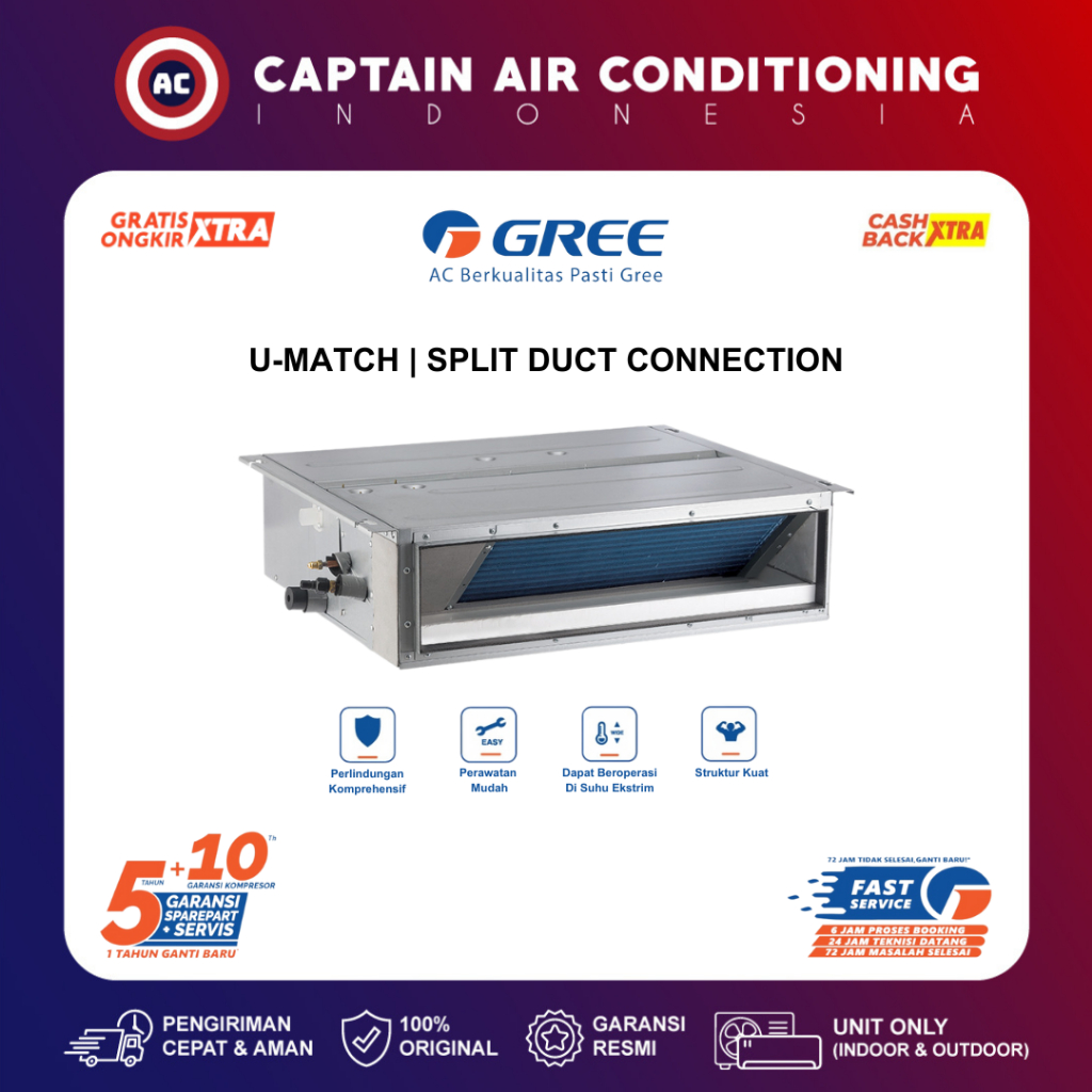 Jual GREE AC Split Duct GFC-55PHM/I 6.5 PK | Shopee Indonesia