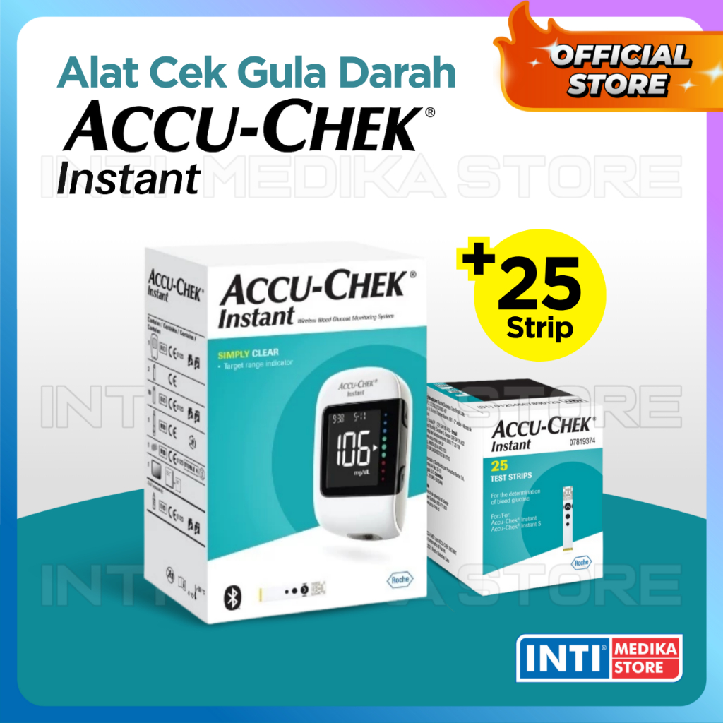 Jual ACCU CHEK - Alat Cek Gula Darah INSTANT BLUETOOTH + Strip Test Isi ...
