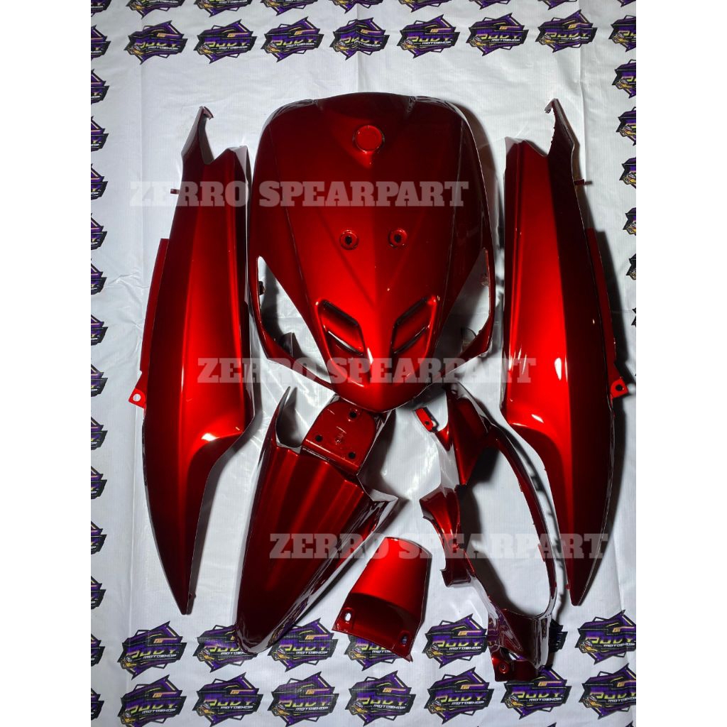Jual cover full body halus Mio sporty drak red tanpa striping | Shopee ...