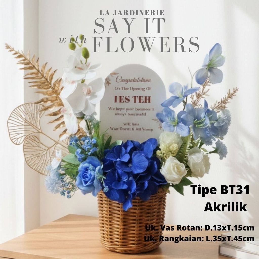 Jual LA JARDINERIE Bunga Grand Opening Premium - Kado Akrilik Mewah ...